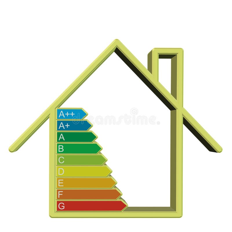Energy Saving House, Symbolic Representation, 3D Illustration Stock ...