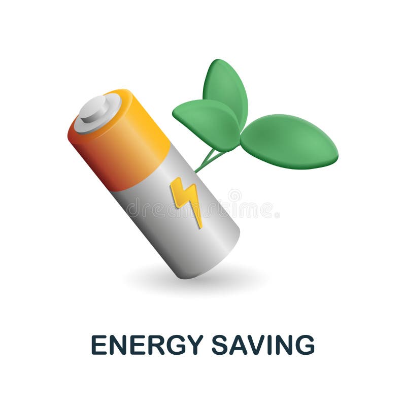 Energy Saving Icon. 3d Illustration from Global Warming Collection ... Energy Saving Icon. 3d Illustration from Global Warming Collection ...