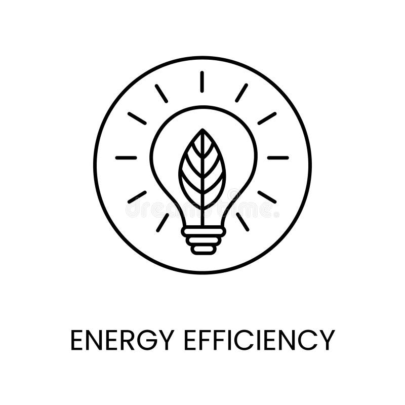 Energy Saving Icon Line in Vector with Editable Stroke for Packaging ...
