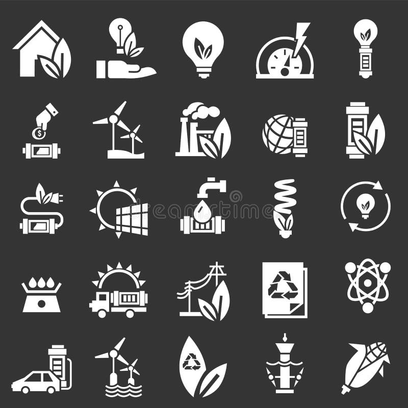 Energy Saving Icon Set, Simple Style Stock Vector - Illustration of ... Energy Saving Icon Set, Simple Style Stock Vector - Illustration of ...