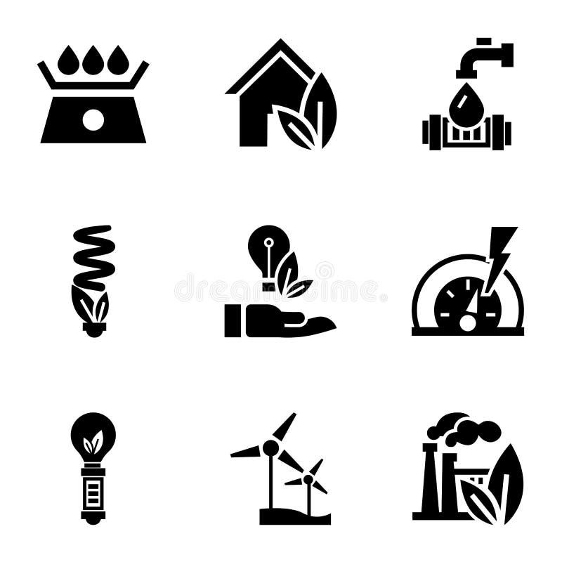Energy Saving Icon Set, Simple Style Stock Vector - Illustration of ... Energy Saving Icon Set, Simple Style Stock Vector - Illustration of ...