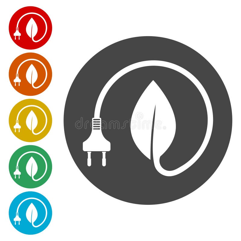 Energy saving icons set stock vector. Illustration of long - 134039840
