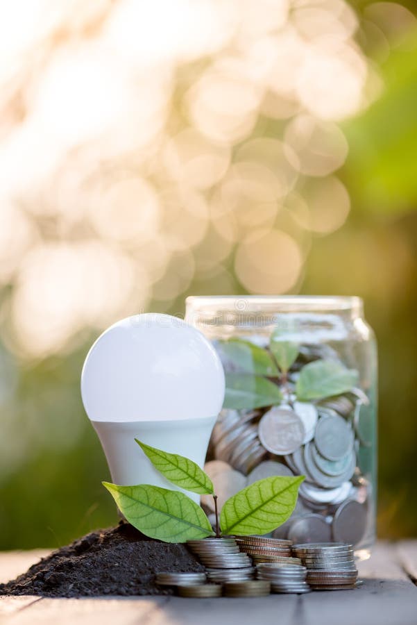 Energy Saving Lamp With The Environment Stock Photo - Image of ...