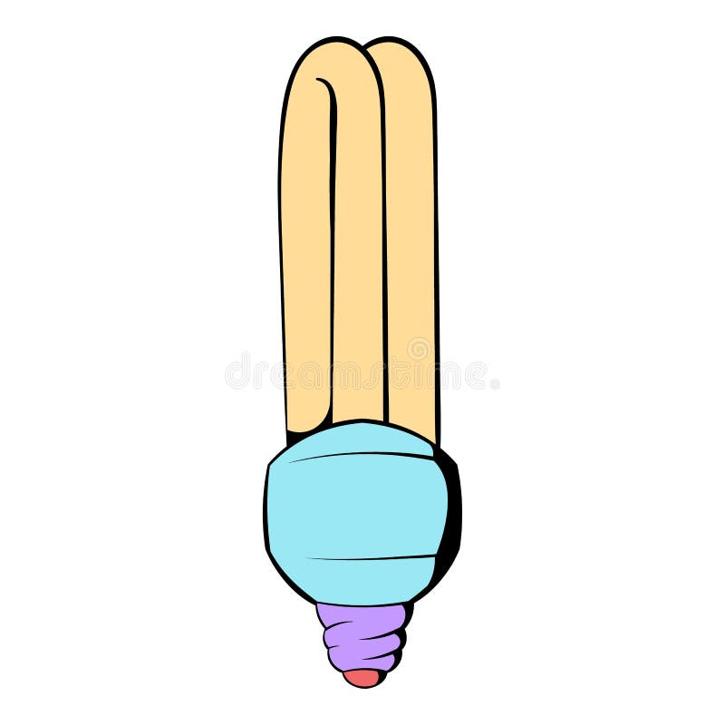 Energy Saving Lamp Icon Cartoon Stock Vector - Illustration of ...