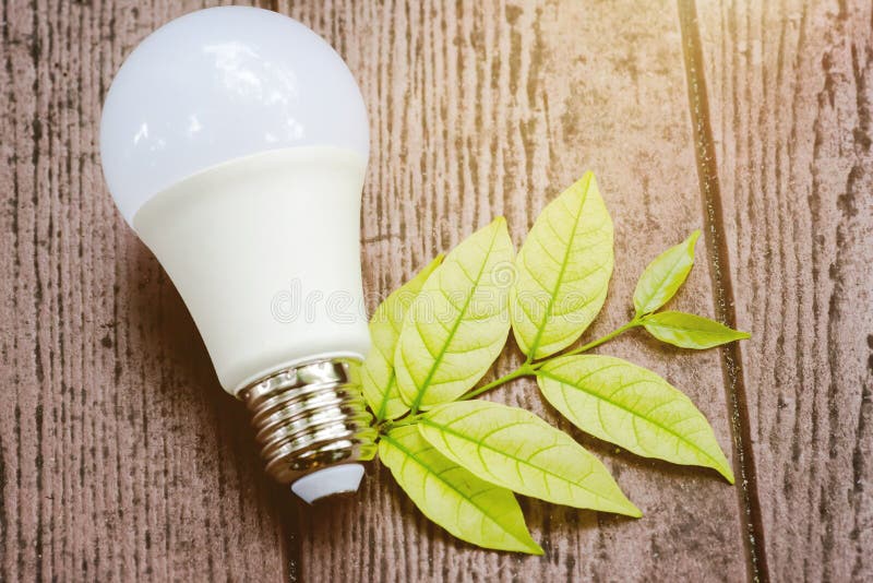 Energy Saving LED BULB ECO with the Environment Stock Photo - Image of ...