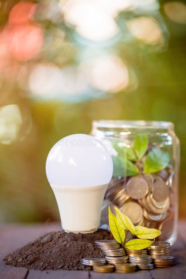 Energy Saving LED BULB ECO with the Environment Stock Photo - Image of ...