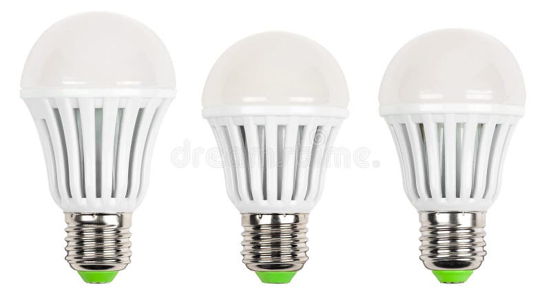 Energy Saving LED Light Bulb Set Isolated on a White Bakground Stock ...