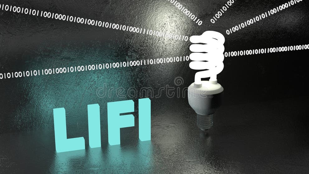 Energy Saving LIFI Bulb Emitts Binat Data Streams Stock Illustration ...