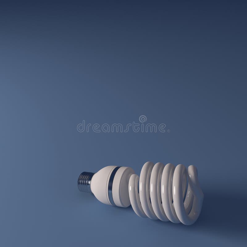 Energy Saving and Light Bulb on Blue Background Stock Illustration ...