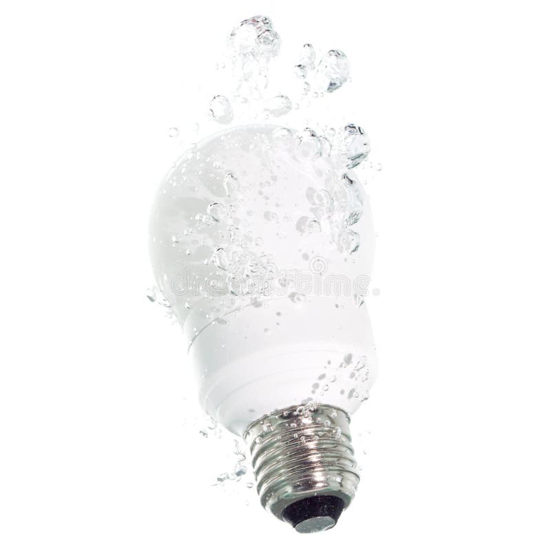 Energy Saving Light Bulb Jumping Out of the Water Stock Image - Image ...
