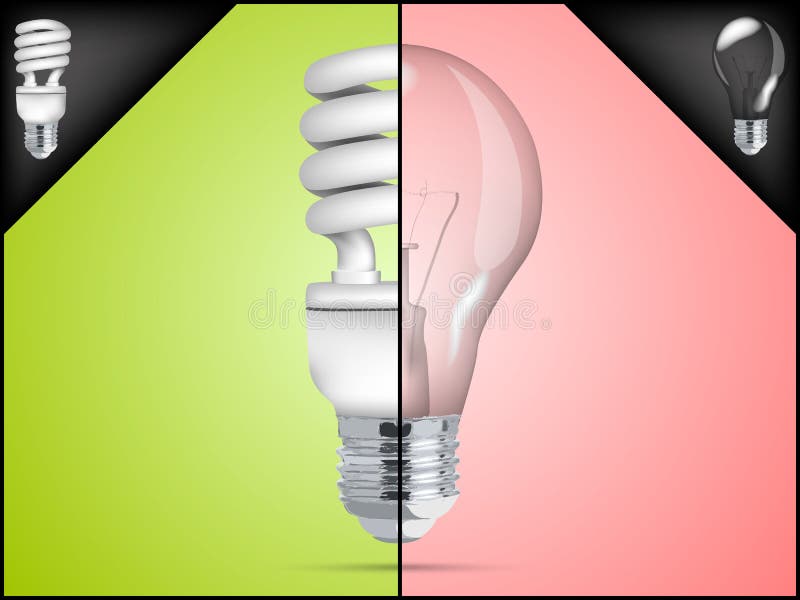 Energy Saving Light Bulb in Infographic Stock Vector - Illustration of ...