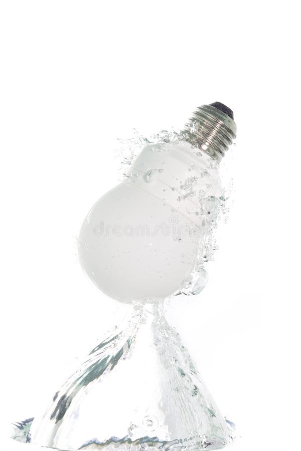 Energy Saving Light Bulb Jumping Out of the Water Stock Image - Image ...