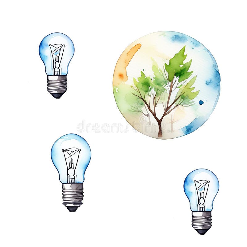 Energy Saving Light Bulb. Modern Clean House Stock Illustration ...