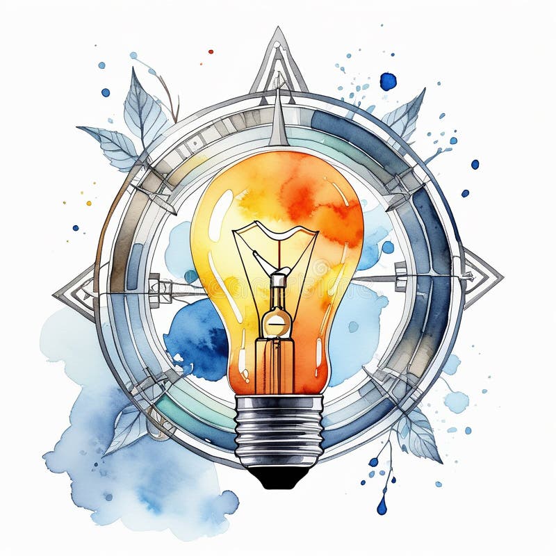 Energy Saving Light Bulb. Modern Clean House Stock Illustration ...