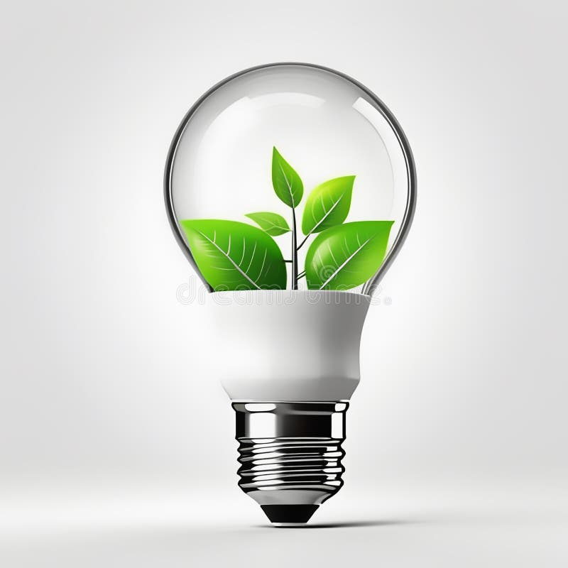 Energy Saving Light Bulb. Modern Clean House Stock Illustration ...