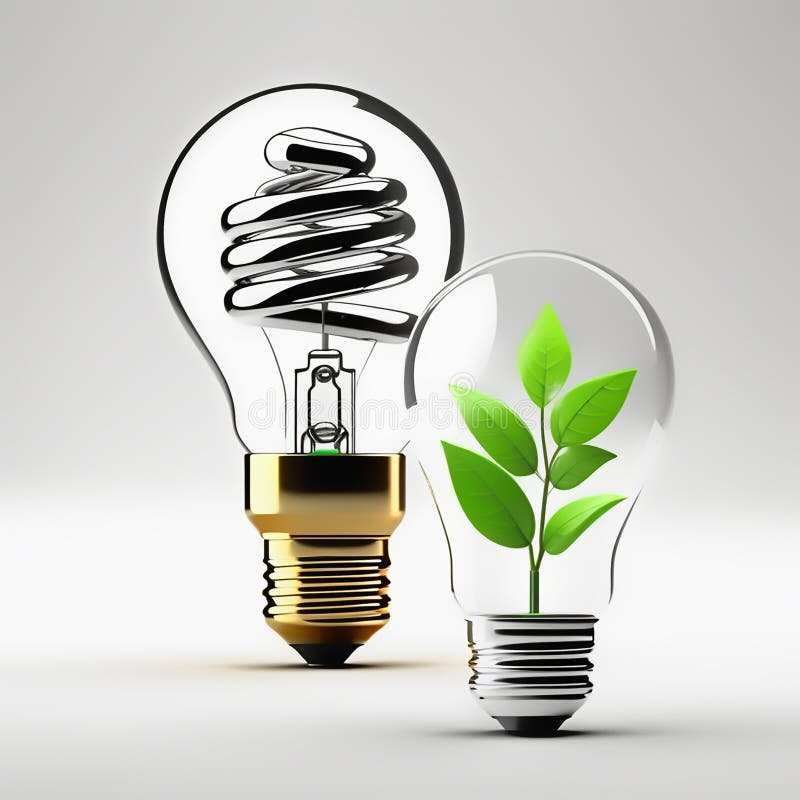 Energy Saving Light Bulb. Modern Clean House Stock Illustration ...