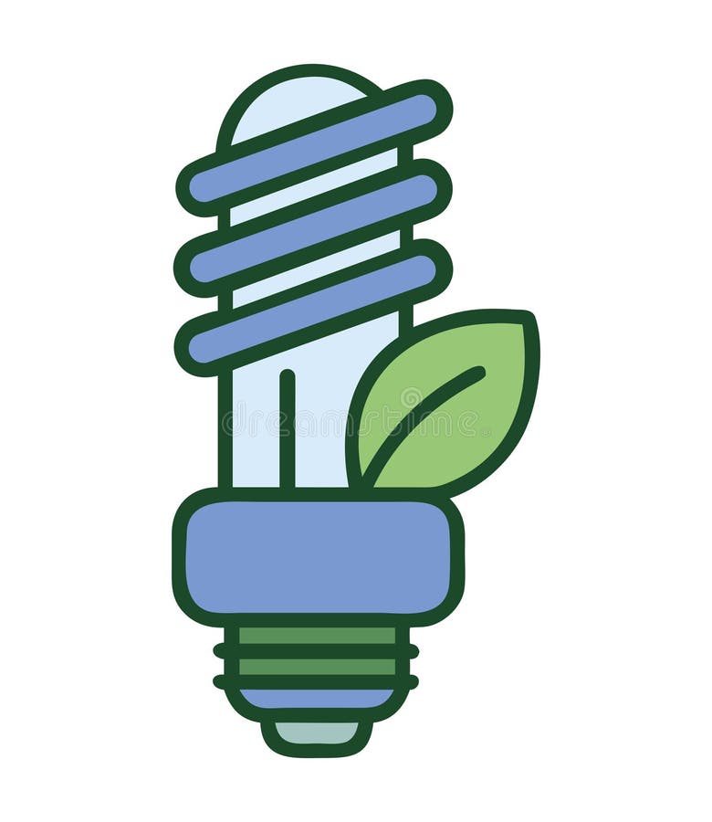 Energy Saving Light Bulb with Plant Icon Stock Illustration ...