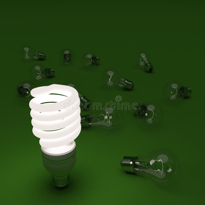 Energy Saving Light Bulb, Save Energy and Money Stock Image - Image of ...