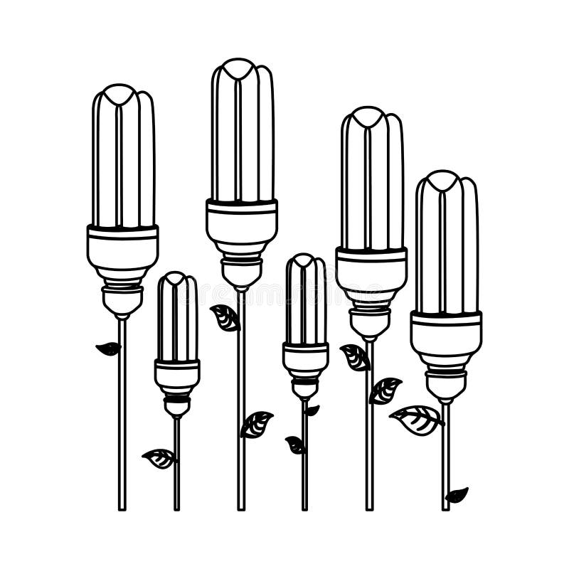 Energy-saving Light Bulbs Plant Icon Stock Illustration - Illustration ...