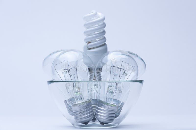 Energy Saving Light with Incandescent Lamps Stock Image - Image of ...