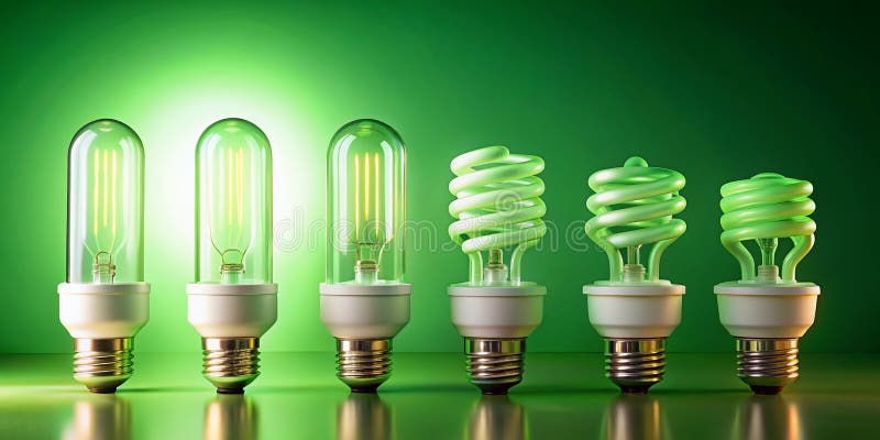 Energy Saving Light Sources and Lighting Burning Neon Lights on a Light ...