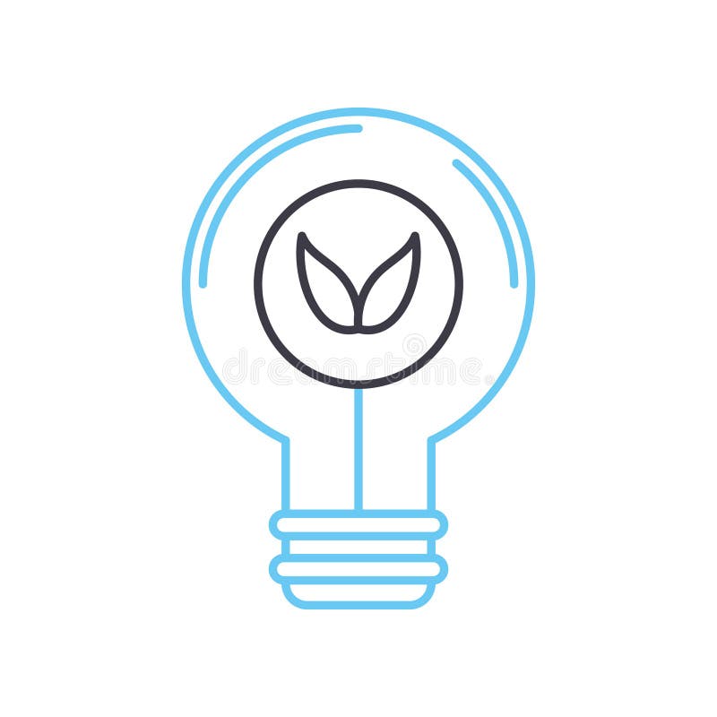 Energy Saving Line Icon, Outline Symbol, Vector Illustration, Concept ...