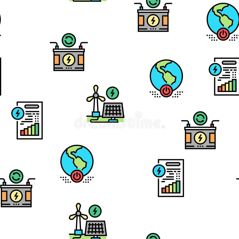 Energy Saving Tool Vector Seamless Pattern Stock Illustration ...