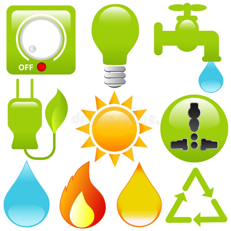 Energy Saving, Water, Electricity, S Stock Vector - Illustration of ...
