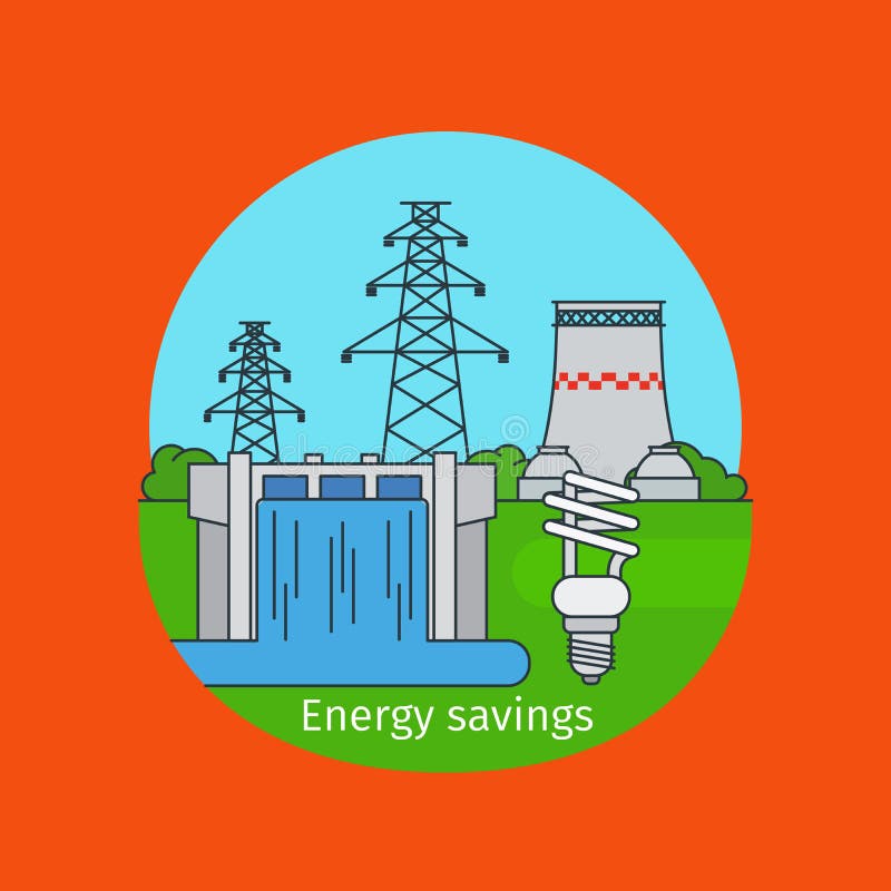 Energy Savings Concept with Bulb Stock Vector - Illustration of concept ...