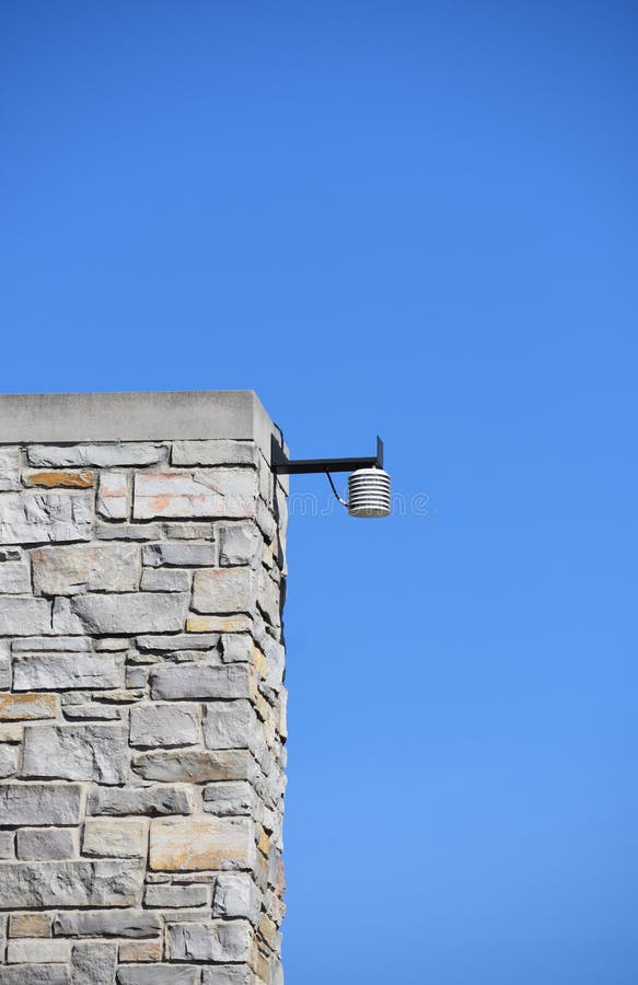 Security Lighting on Building Stock Photo - Image of halide, pole ...