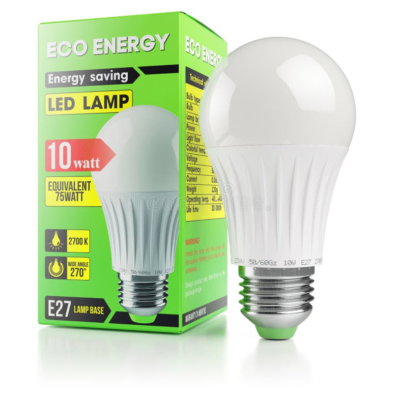 Energy Savings Modern LED Lamp in Packing Box Stock Illustration ...