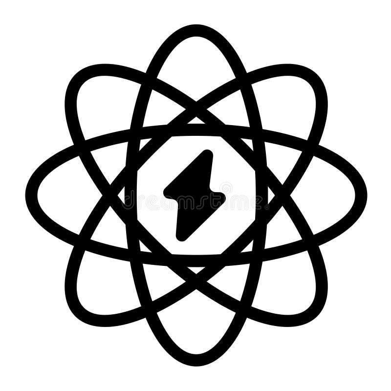 Energy Science Icon Logo or Illustration with Solid Stroke Style Vector ...