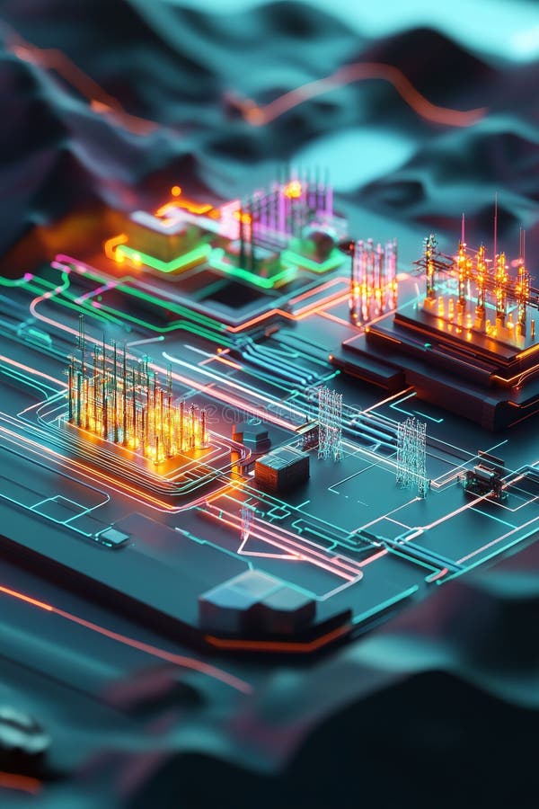 An Energy Sector 3D Map Showcasing Power Grids and Interconnected GIS ...