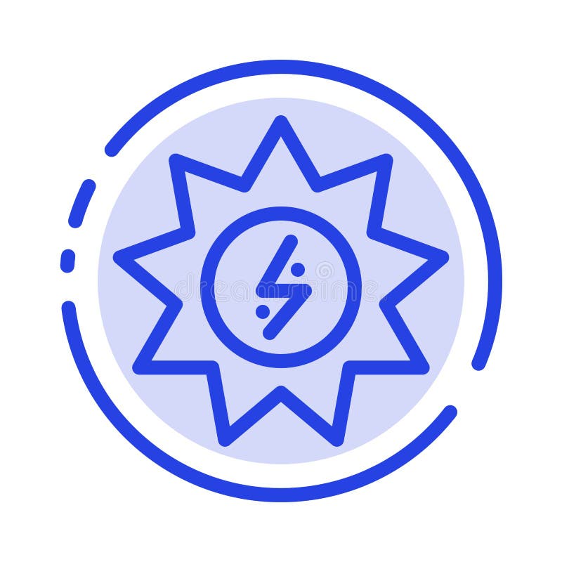 Energy, Solar, Energy, Power Blue Dotted Line Line Icon Stock Vector ...