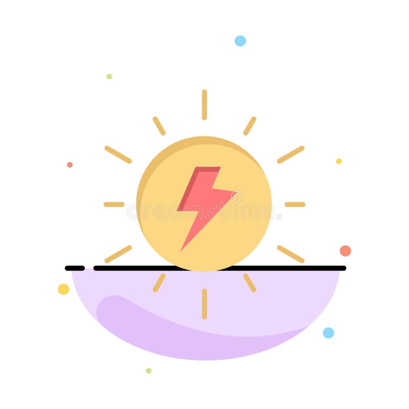 Energy, , Solar, Sun, Charge Business Logo Template. Flat Color Stock ...