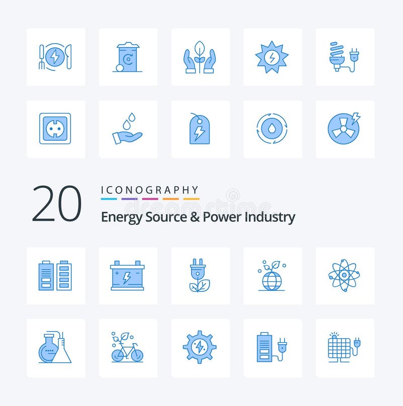 20 Energy Source and Power Industry Blue Color Icon Pack Like Energy ...