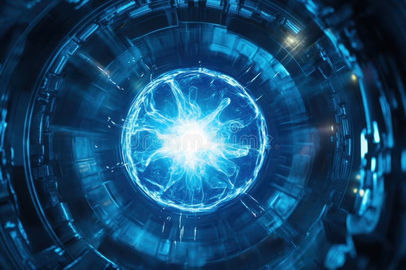 Energy Sphere Emits Bright Light within a Futuristic Technology ...