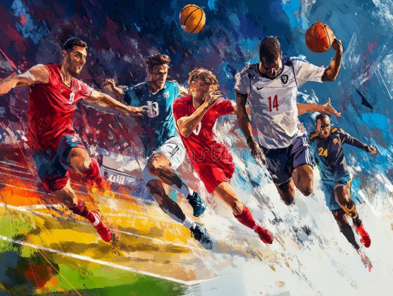 The Energy of Sports: a Dynamic Celebration of Athleticism Stock ...