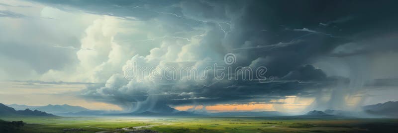 Energy of Spring Storms with Dramatic Rolling Clouds, Lightning Strikes ...