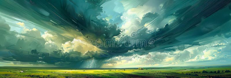 Energy of Spring Storms with Dramatic Rolling Clouds, Lightning Strikes ...