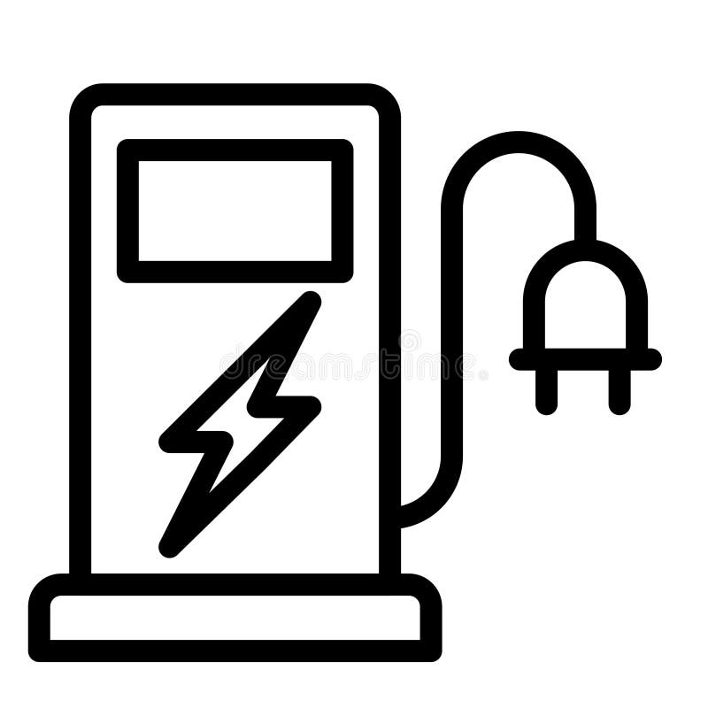 Energy Station Icon Logo or Illustration with Outline Stroke Style ...