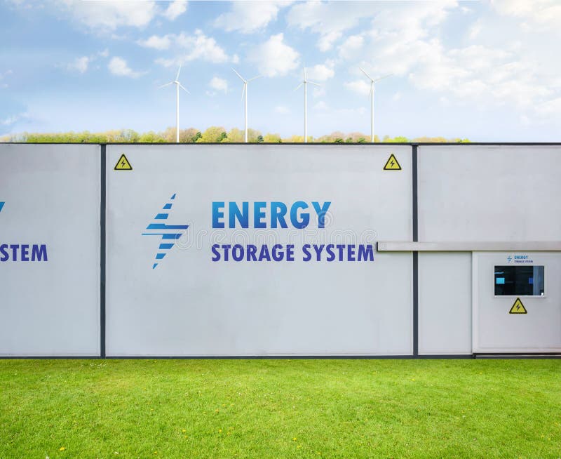 Energy Storage System or Battery Container Unit Stock Photo - Image of ...