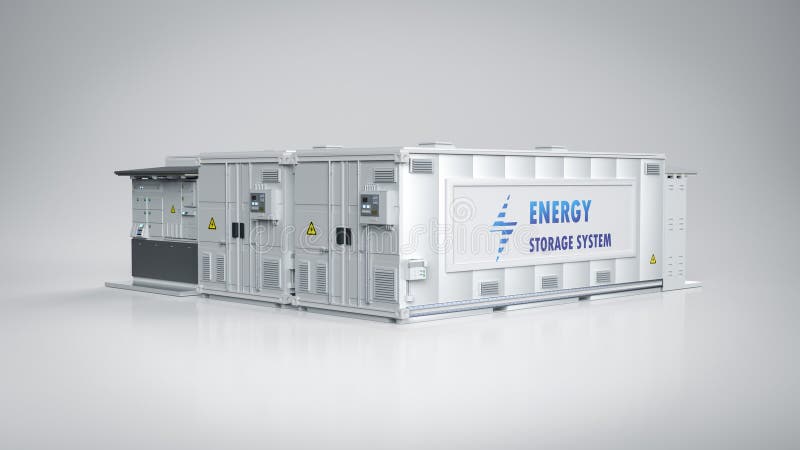 Energy Storage System or Battery Container Unit Stock Illustration ...