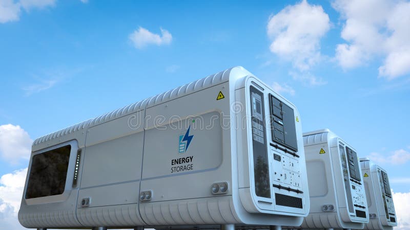 Energy Storage System or Battery Container Unit Stock Illustration ...