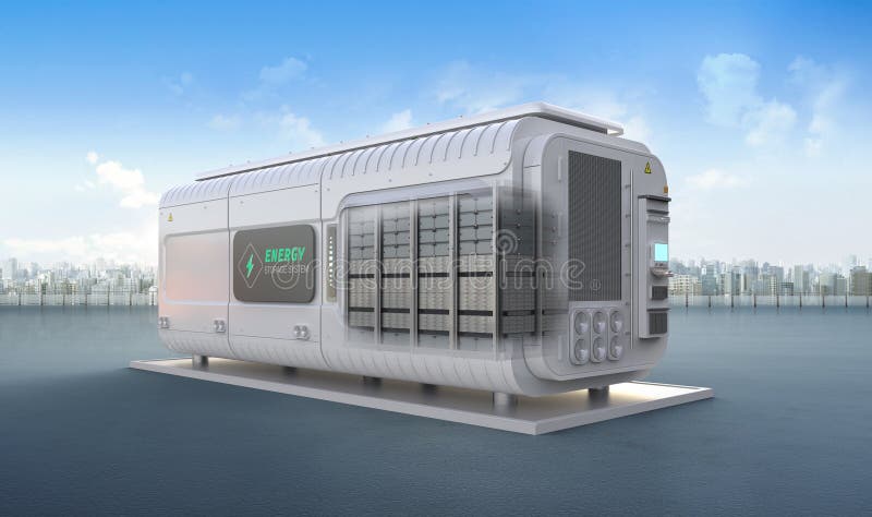 Energy Storage System or Battery Container Unit Stock Illustration ...