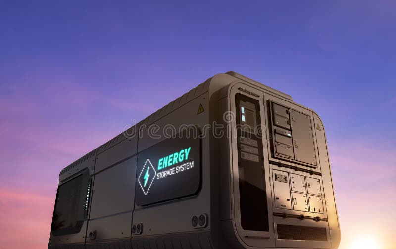 Energy Storage System or Battery Container Unit Stock Illustration ...