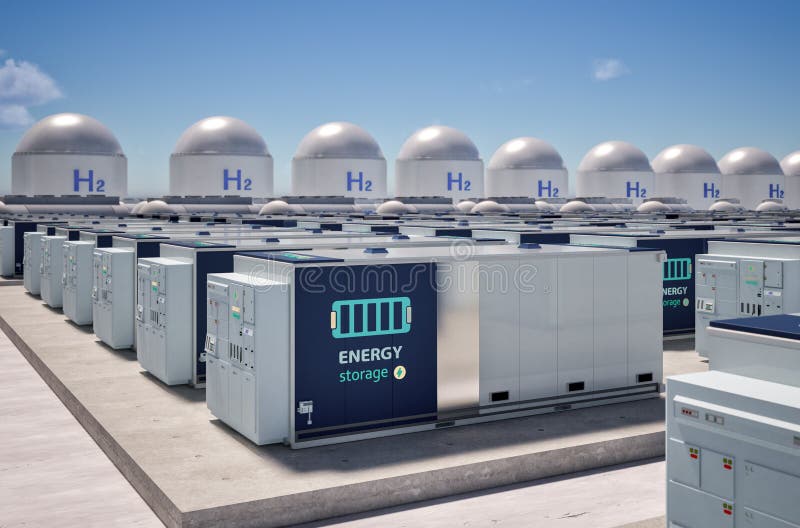 Energy Storage System or Battery Container Unit with Hydrogen Tanks for ...