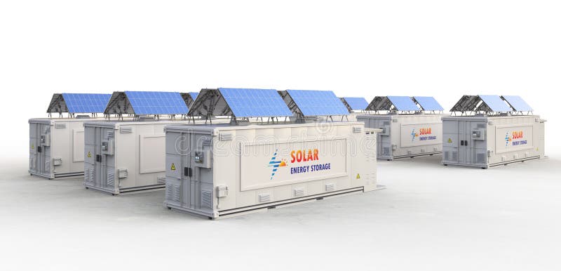 Energy Storage System or Battery Container Unit with Solar Power Stock ...