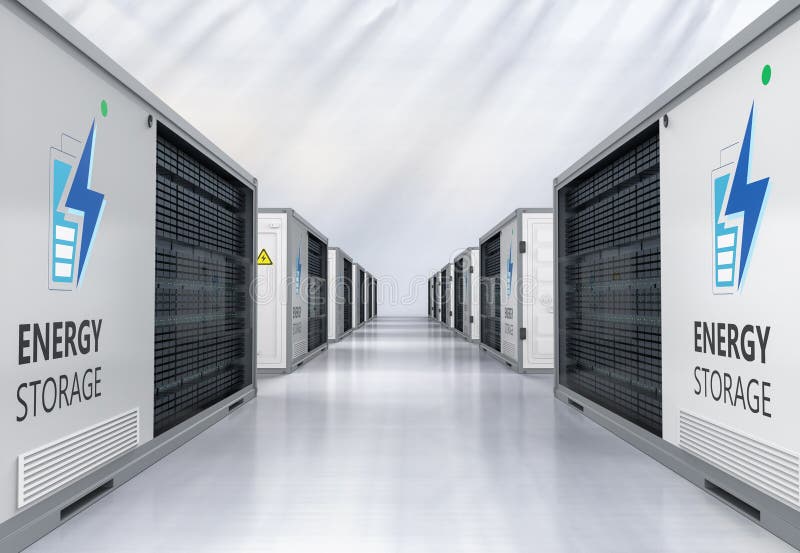 Energy Storage Systems or Battery Container Units Stock Illustration ...