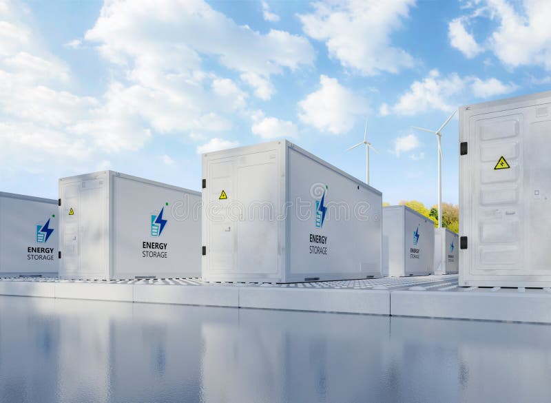 Energy Storage Systems or Battery Container Units with Turbine Farm ...